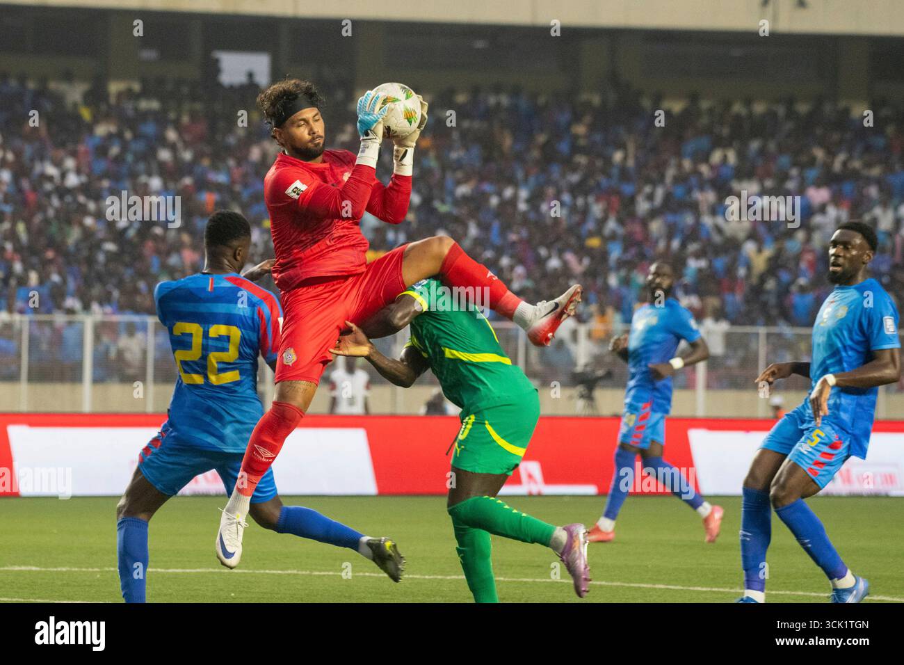 DR Congo's goalkeeper Dimitry Bertaud makes a saves during a World Cup ...