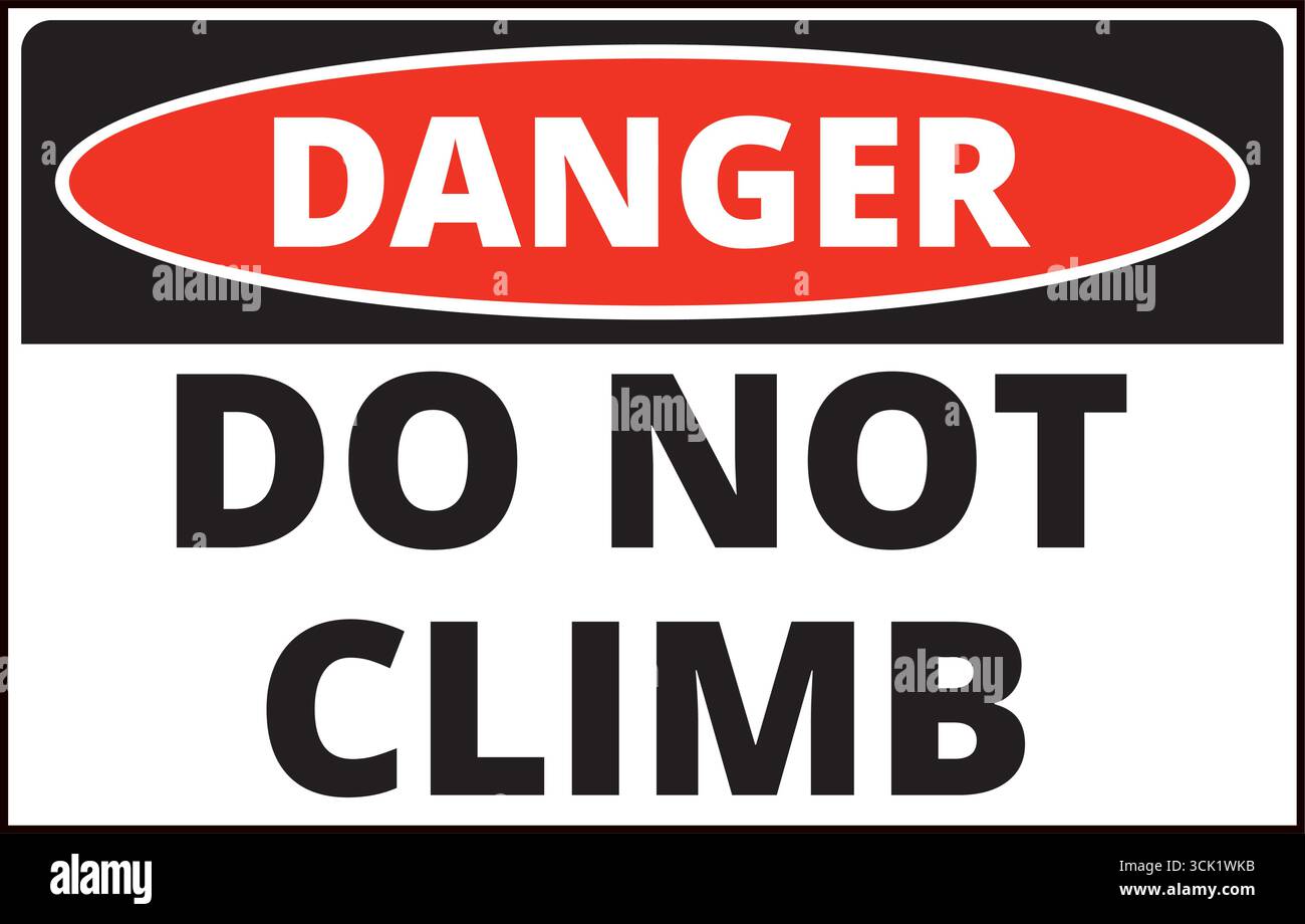 Sign on gate caution Stock Vector Images - Alamy