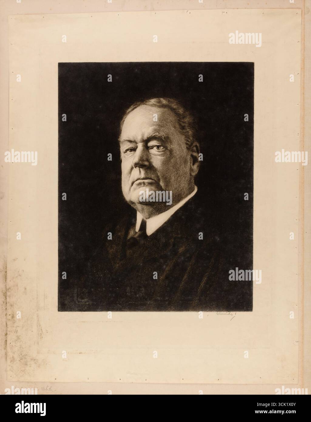 Otto J. Schneider, portrait etching of Chief Justice Edward D. White ...