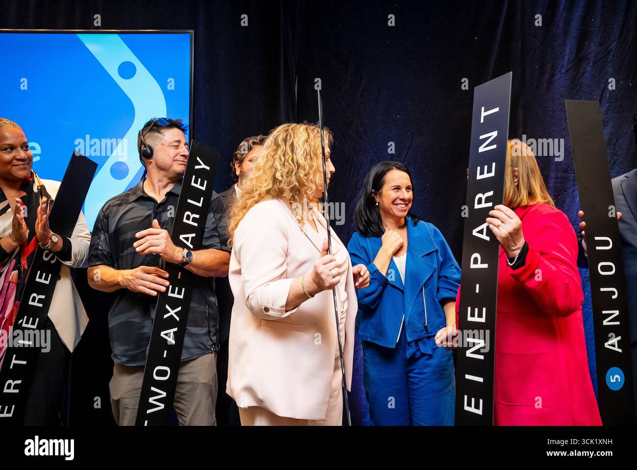 Montreal, Canada. 09th Sep, 2025. Montreal Mayor Valerie Plante, centre ...