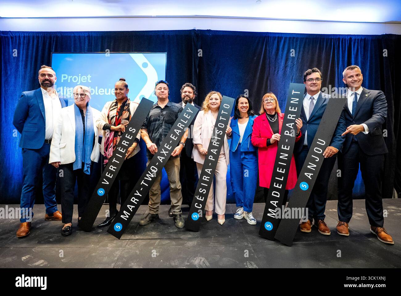 Montreal, Canada. 09th Sep, 2025. Montreal Mayor Valerie Plante, centre ...