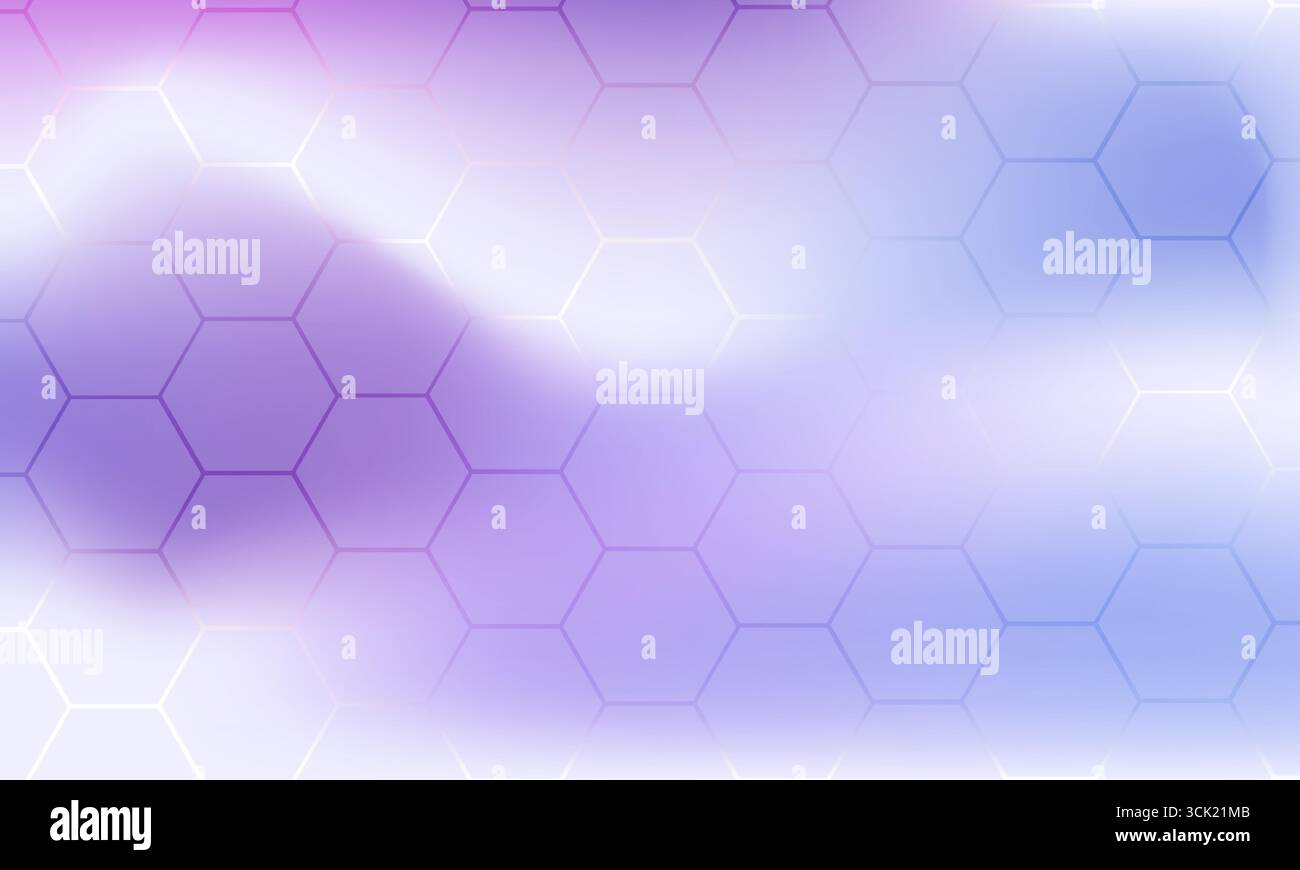 Hexagonal glass texture with soft purple flowing gradient background. Vector illustration Stock ...