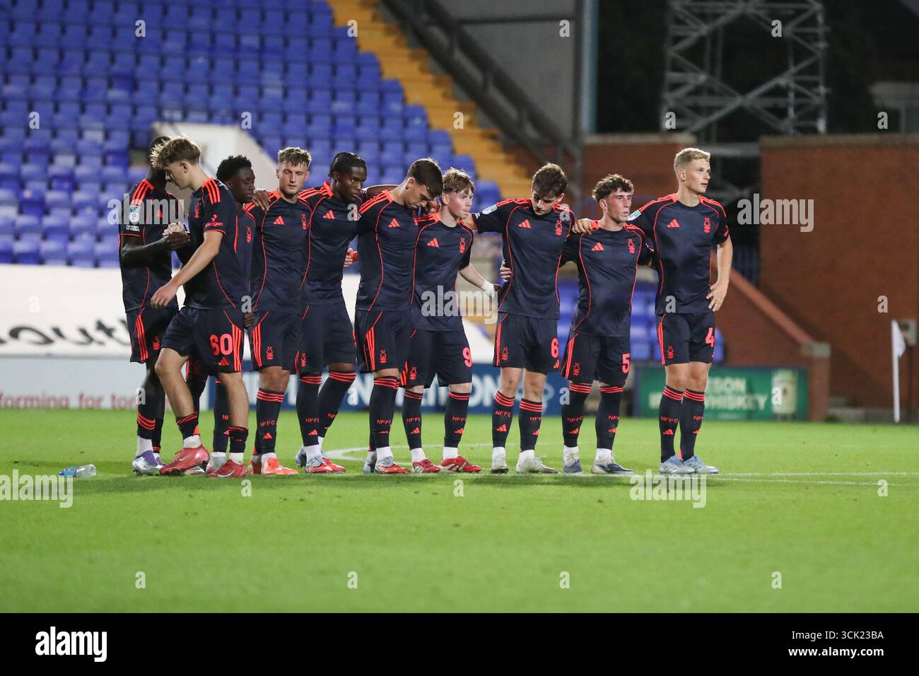 Birkenhead, UK, 9th September, 2025. Nottingham Forest U21 players ...