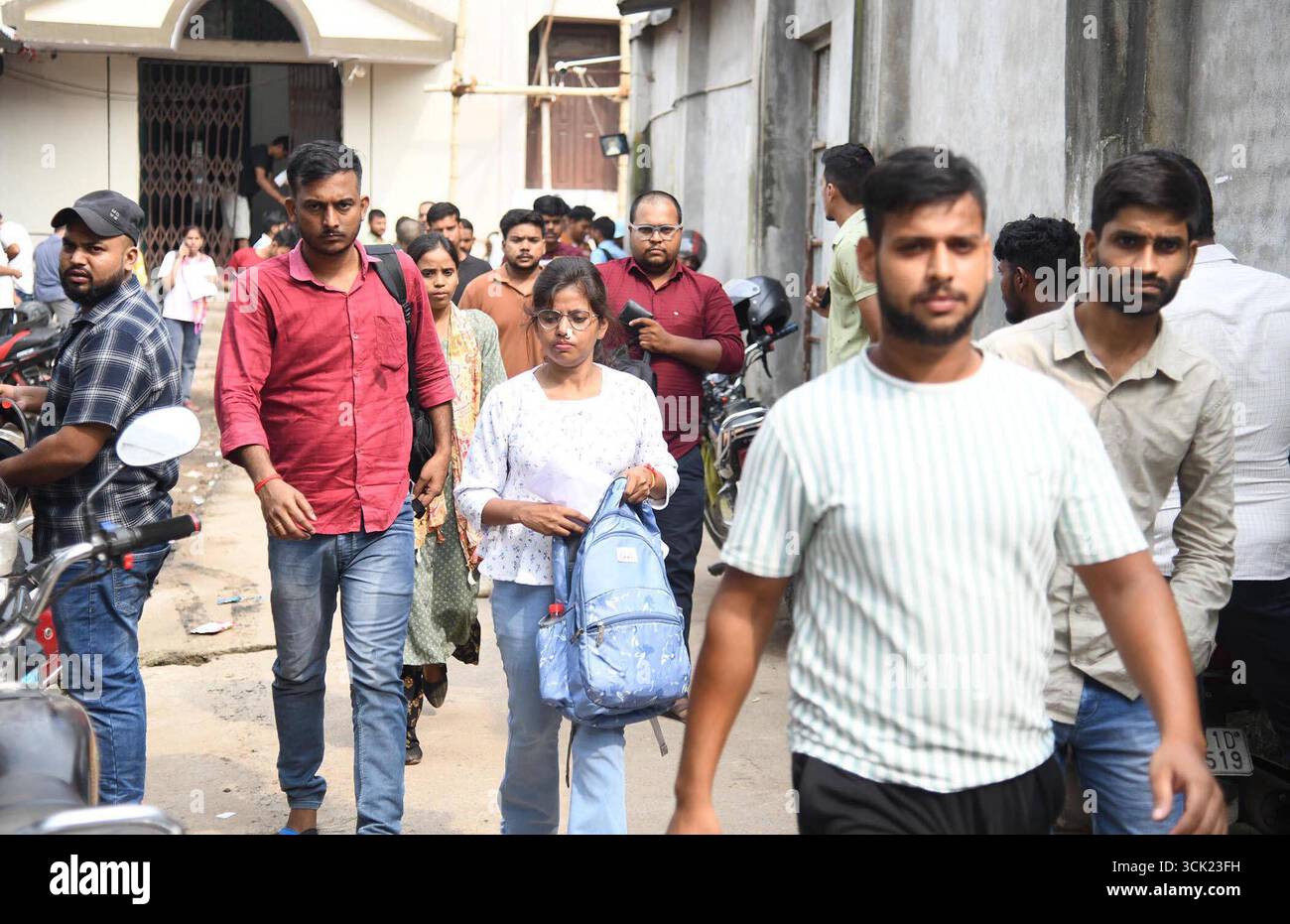 PATNA, INDIA - SEPTEMBER 9: Candidates coming out after appeared in the ...