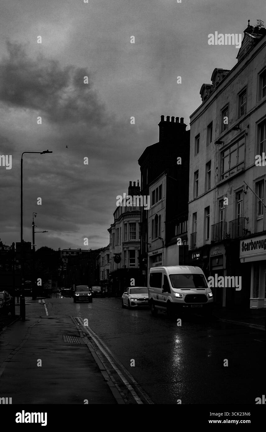 English town street scene Black and White Stock Photos & Images - Alamy