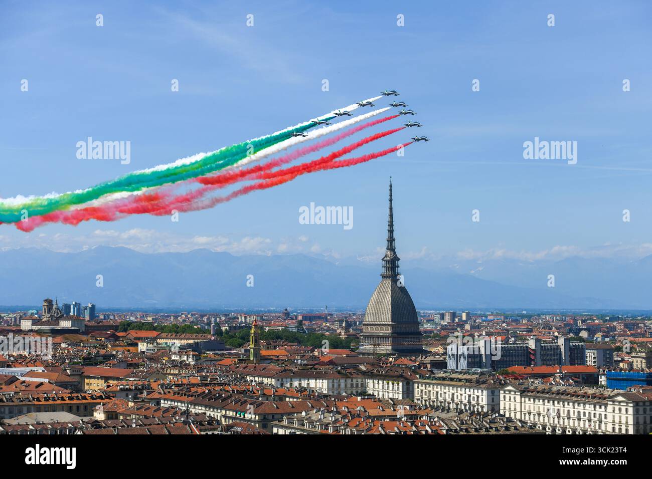A vibrant image of the Turin skyline featuring the iconic Mole ...