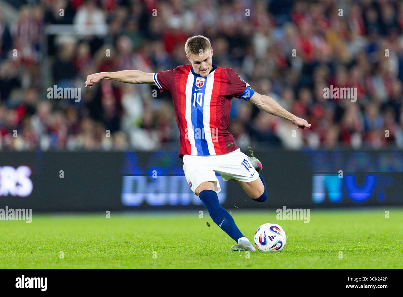 Martin Odegaard (10 Norway) shoots the ball during the UEFA European ...