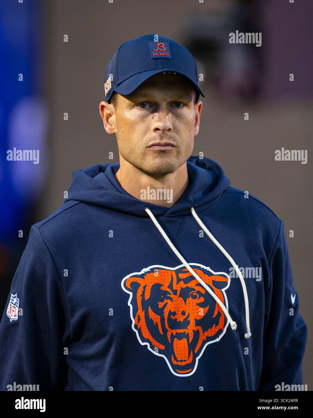 September 08, 2025: Chicago Bears Head Coach Ben Johnson walks the ...