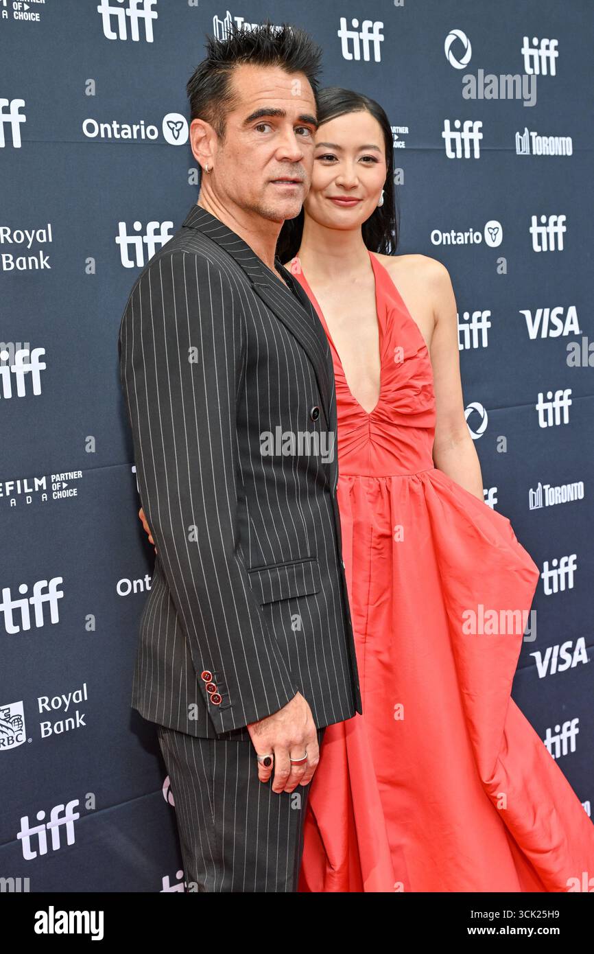 Colin Farrell, Fala Chen attending the screening of the movie Ballad of a Small Player ahead of ...
