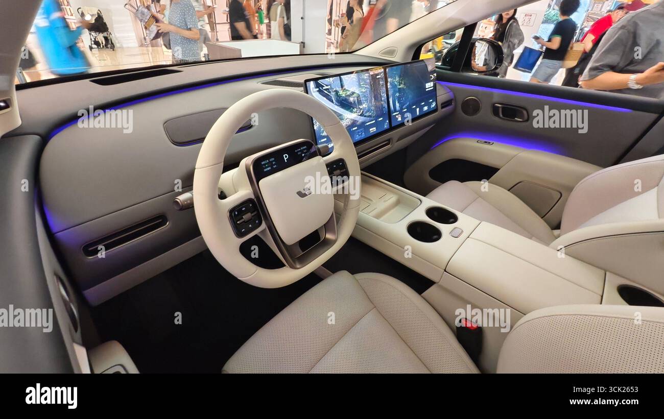 SHANGHAI, CHINA - SEPTEMBER 6, 2025 - The dual screen smart cockpit of ...