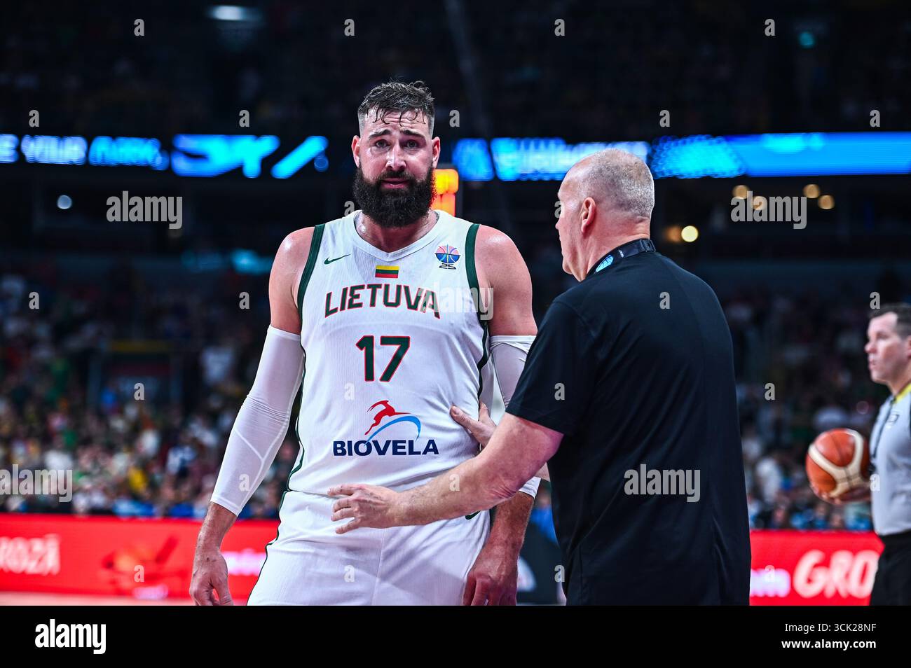 Riga, Riga, Latvia. 9th Sep, 2025. 17 JONAS VALANCIUNAS with Head Coach ...