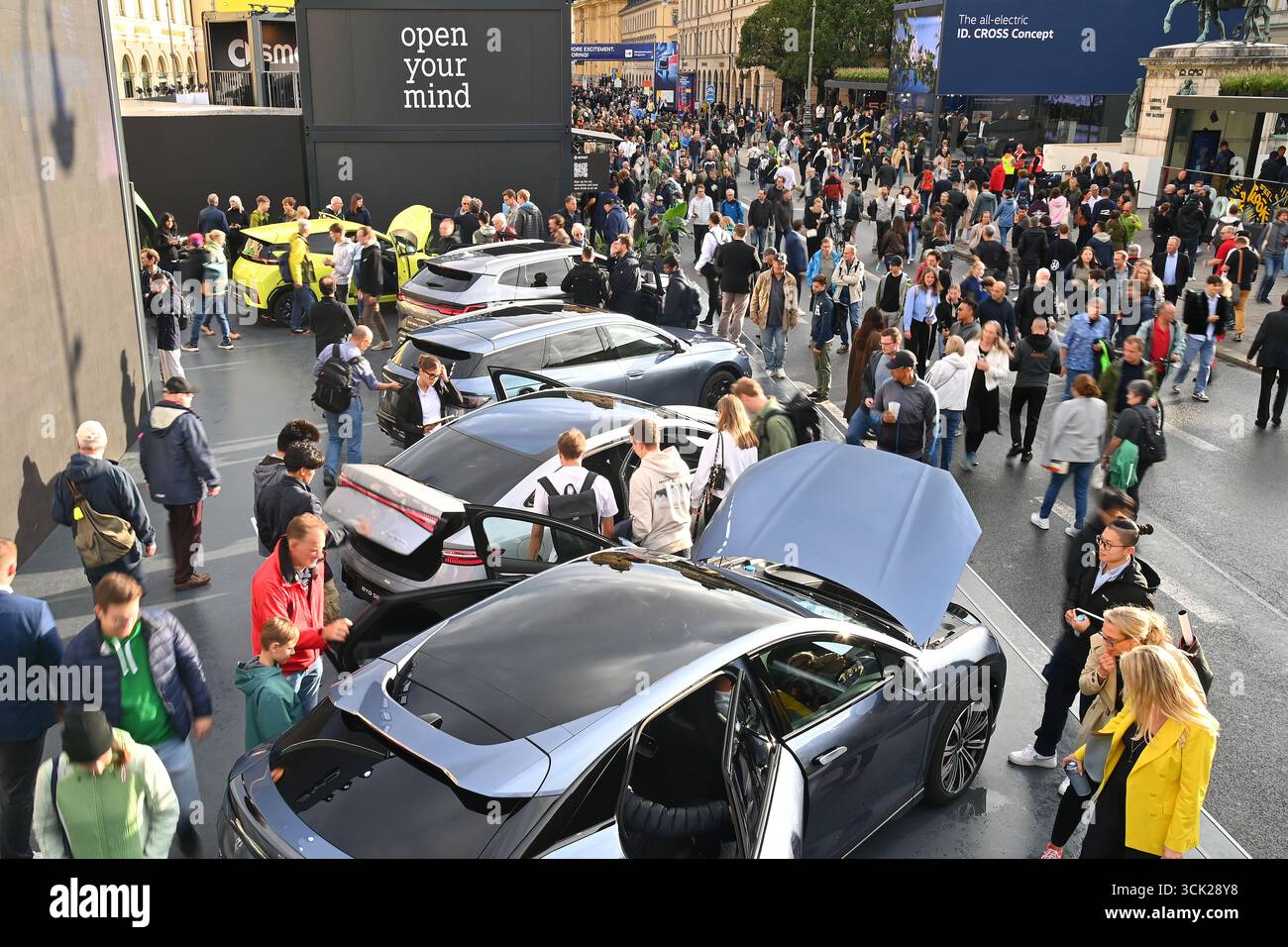 Open space on Ludwigstrasse, BYD booth, car manufacturer, car brand ...