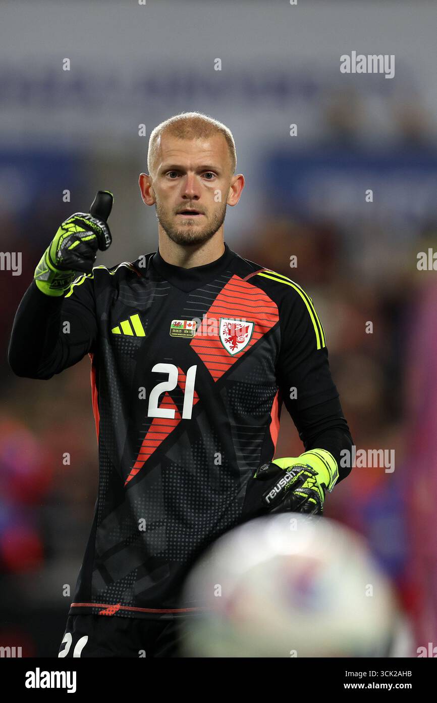 Swansea, UK. 09th Sep, 2025. Adam Davies, the goalkeeper of Wales looks ...