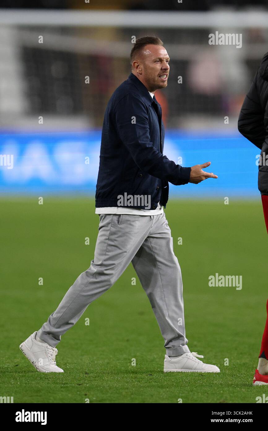 Craig Bellamy, the head coach/manager of Wales looks on. Wales v Canada ...