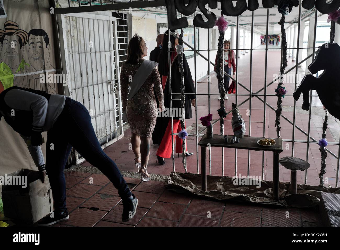 Inmates taking part in the annual beauty pageant held to mark the feast ...