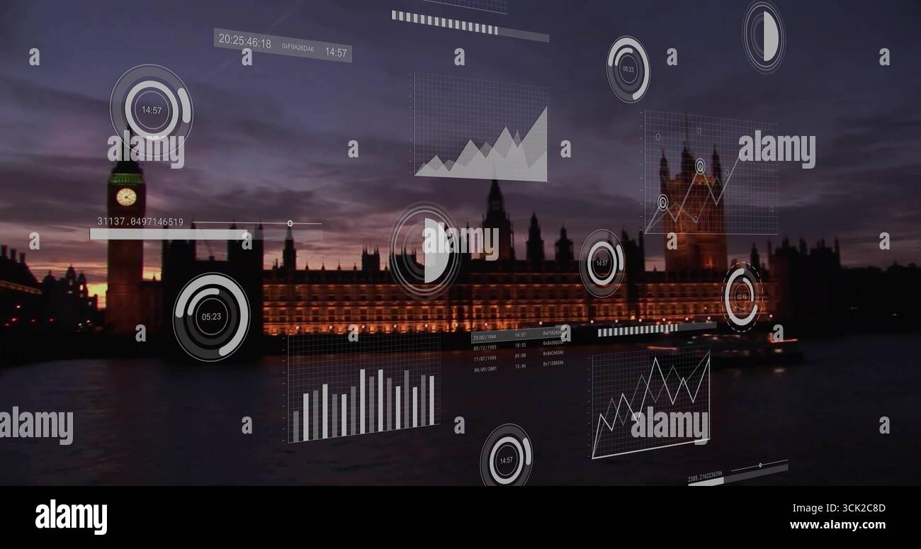 Displaying illuminated Houses of Parliament and Big Ben on Thames at ...