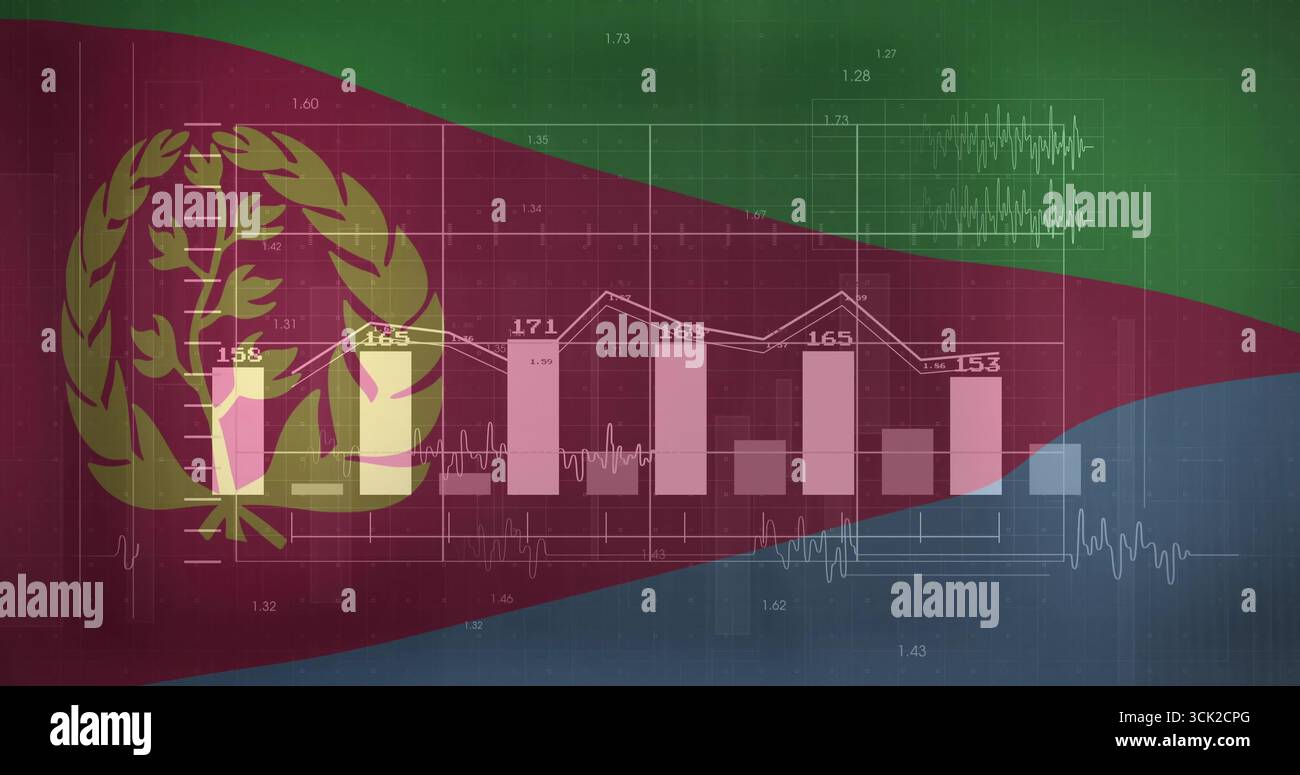 Displaying Eritrean flag with grid overlay in infographic, featuring ...