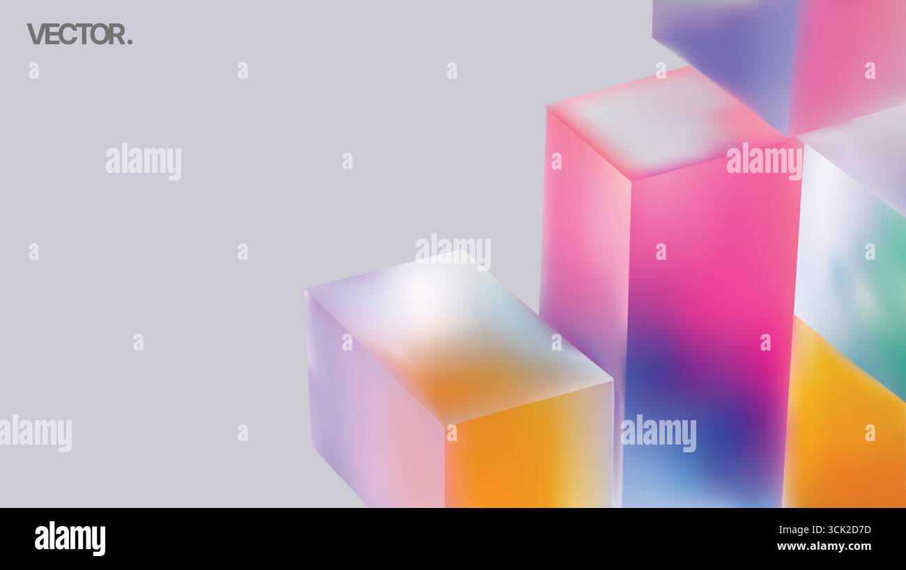 Abstract transparent glass geometry Stock Vector Images - Alamy