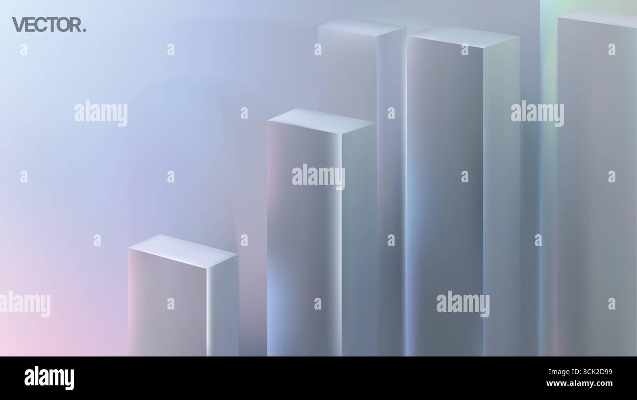 An Abstract 3D Bars Chart designed in Soft and Appealing Colors for ...