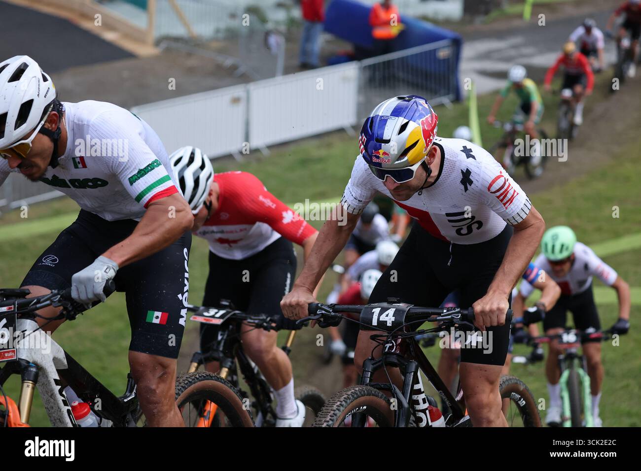 09/09/2025, Zermatt, Valais 2025 UCI Mountain Bike World Championships, Lars Forster #14 (SUI ...