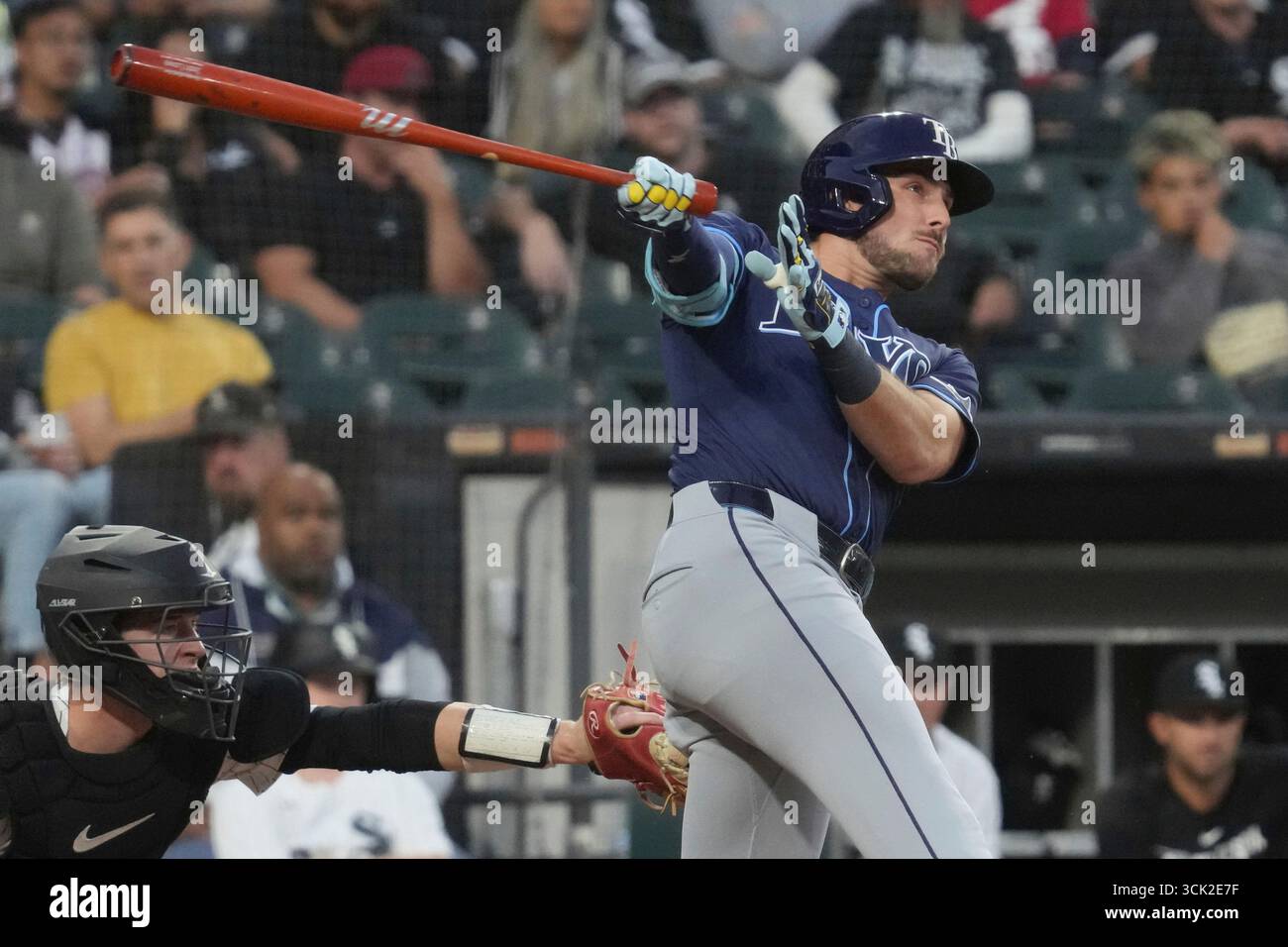 Tampa Bay Rays' Josh Lowe hits a two-run home run during the second ...