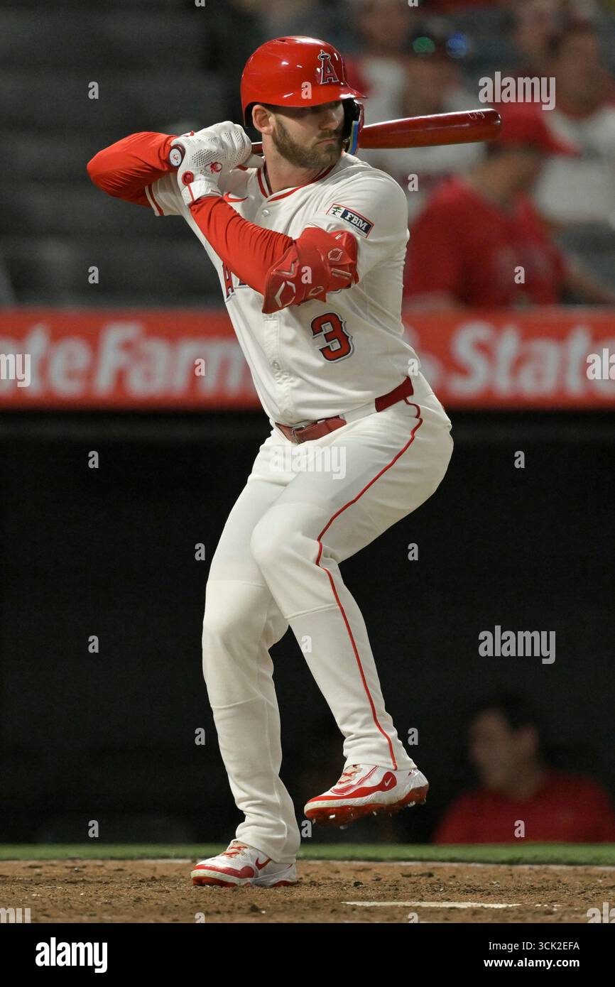 Los Angeles Angels Taylor Ward at bat during a baseball game against the Minnesota Twins, Monday ...