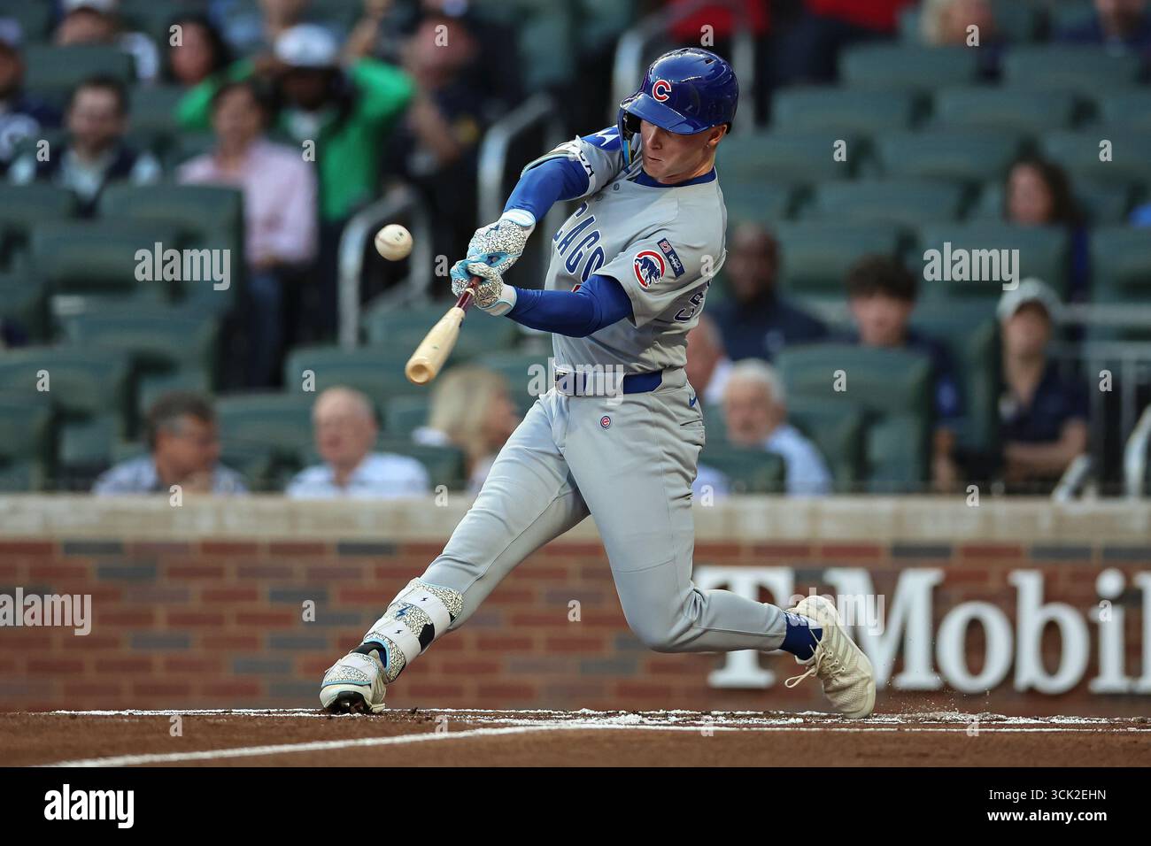 Chicago Cubs' Pete Crow-Armstrong hits a sacrifice fly in the first ...
