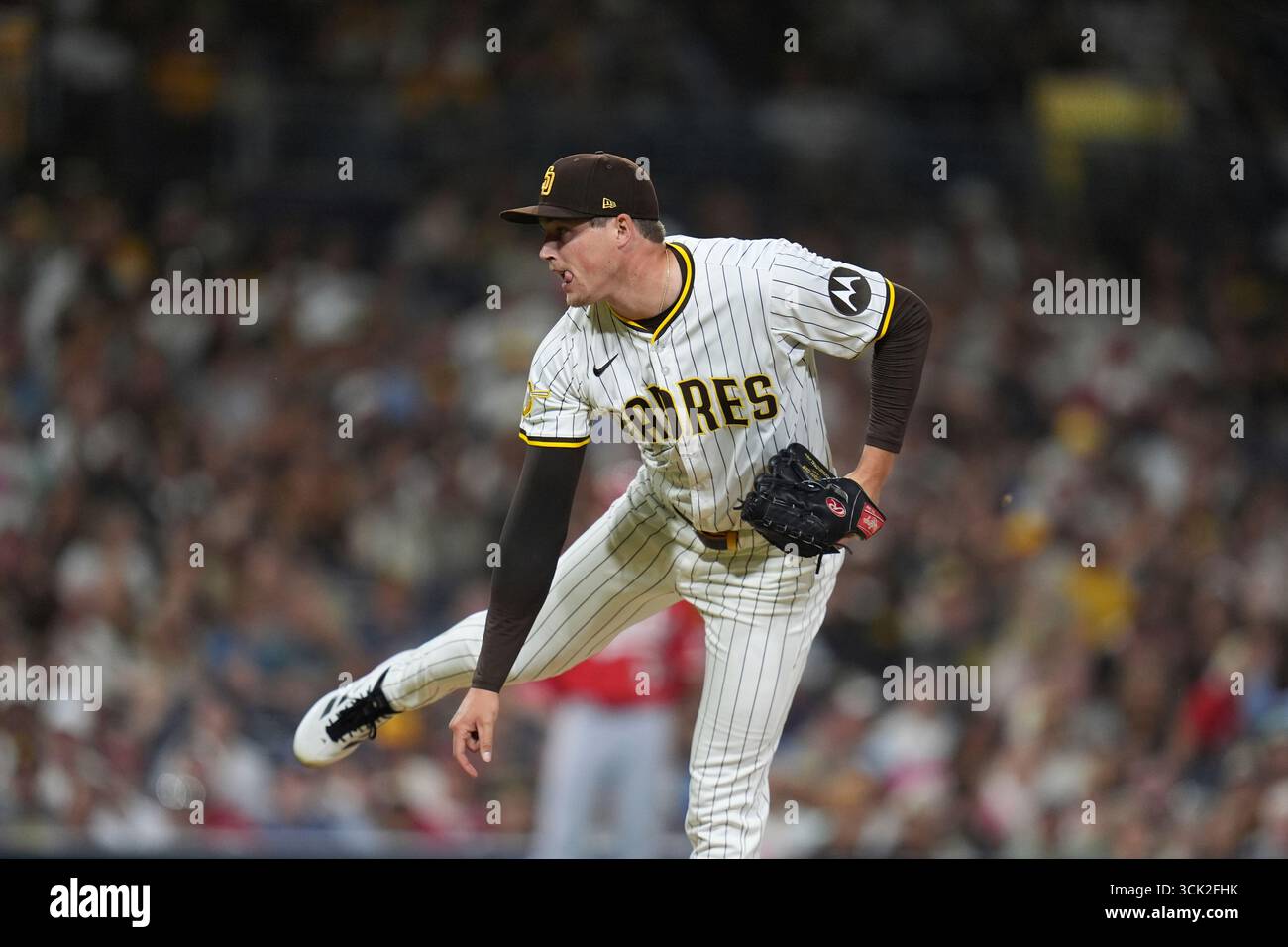 San Diego Padres relief pitcher Mason Miller works against a Cincinnati ...