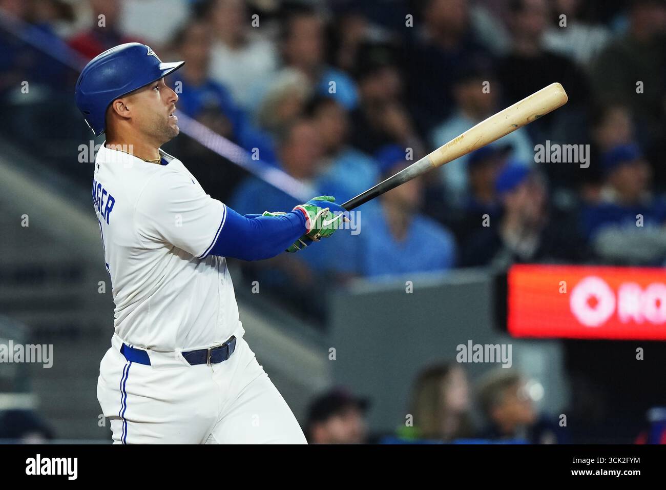 Toronto Blue Jays' George Springer (4) hits a solo home run against the ...