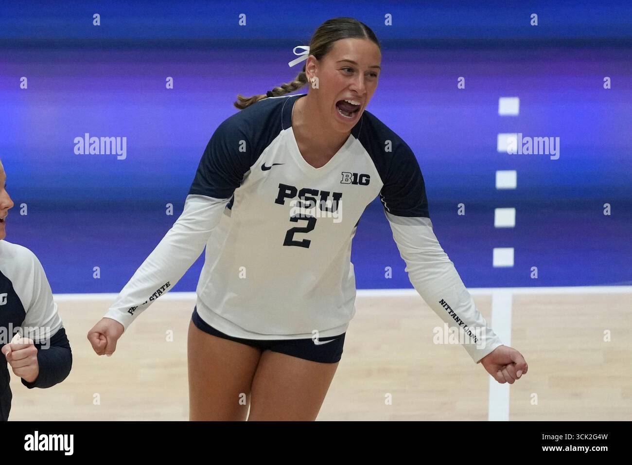 Penn State's defensive specialist Ava Falduto celebrates during an NCAA ...