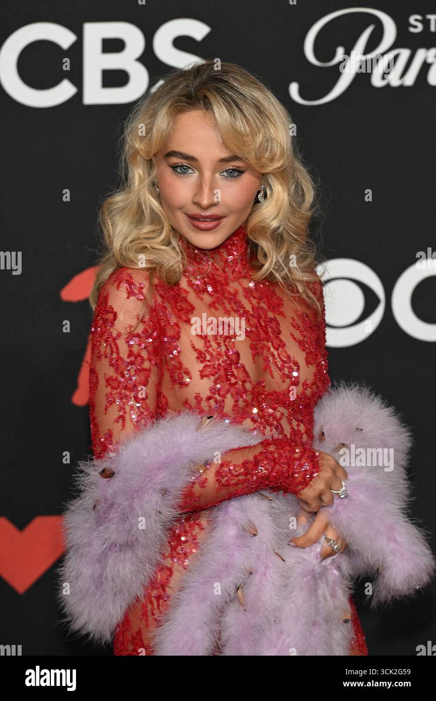 Sabrina Carpenter attends the 2025 MTV Video Music Awards at UBS Arena ...