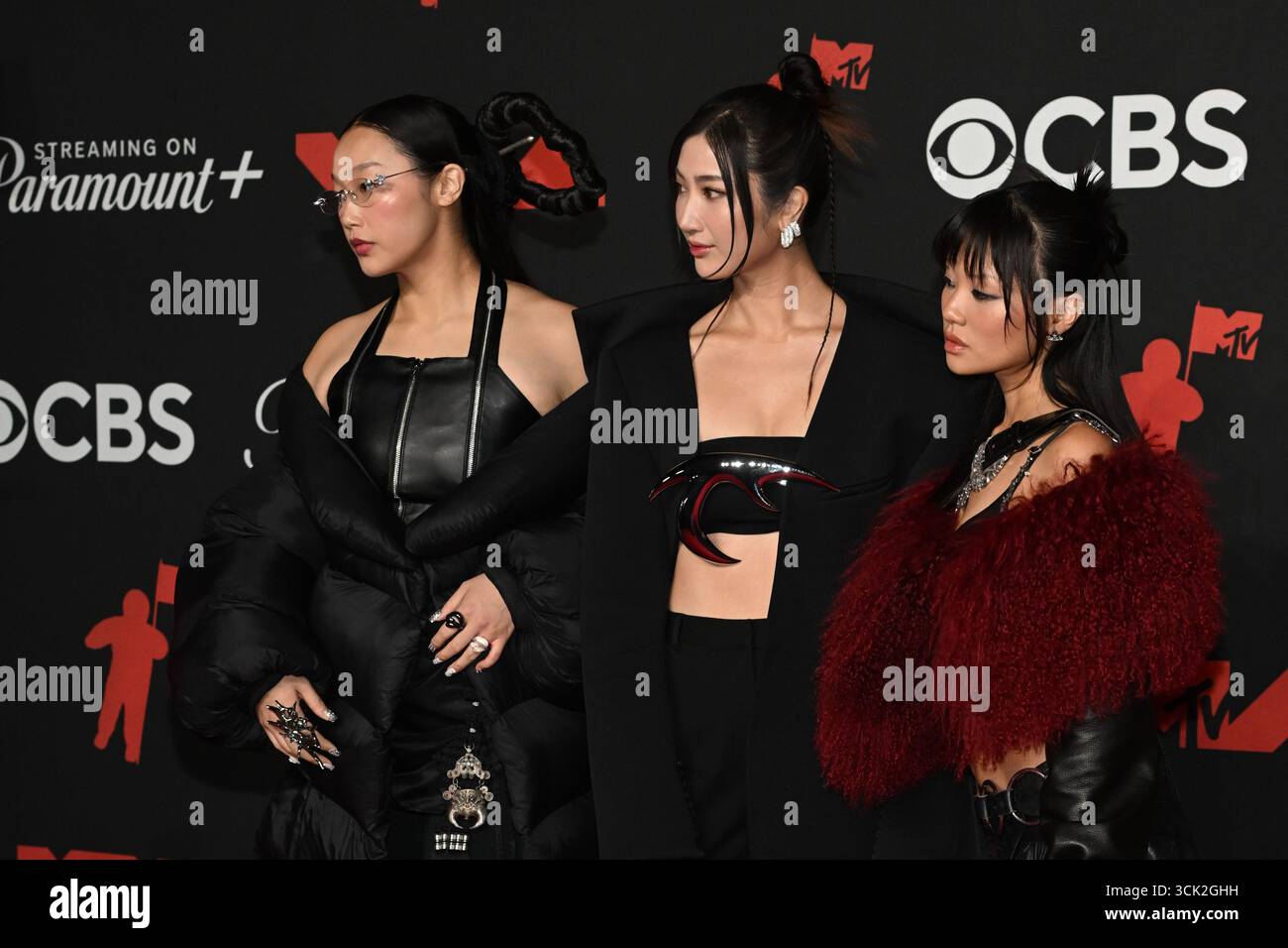 Audrey Nuna, EJAE and Rei Ami of HUNTR/X attend the 2025 MTV Video ...