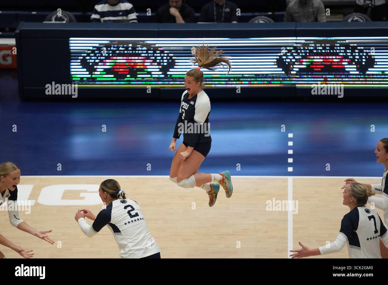 Penn State's libero Gillian Grimes celebrates during an NCAA college ...