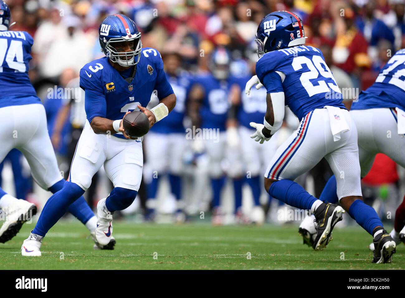 New York Giants quarterback Russell Wilson (3) in action during the ...