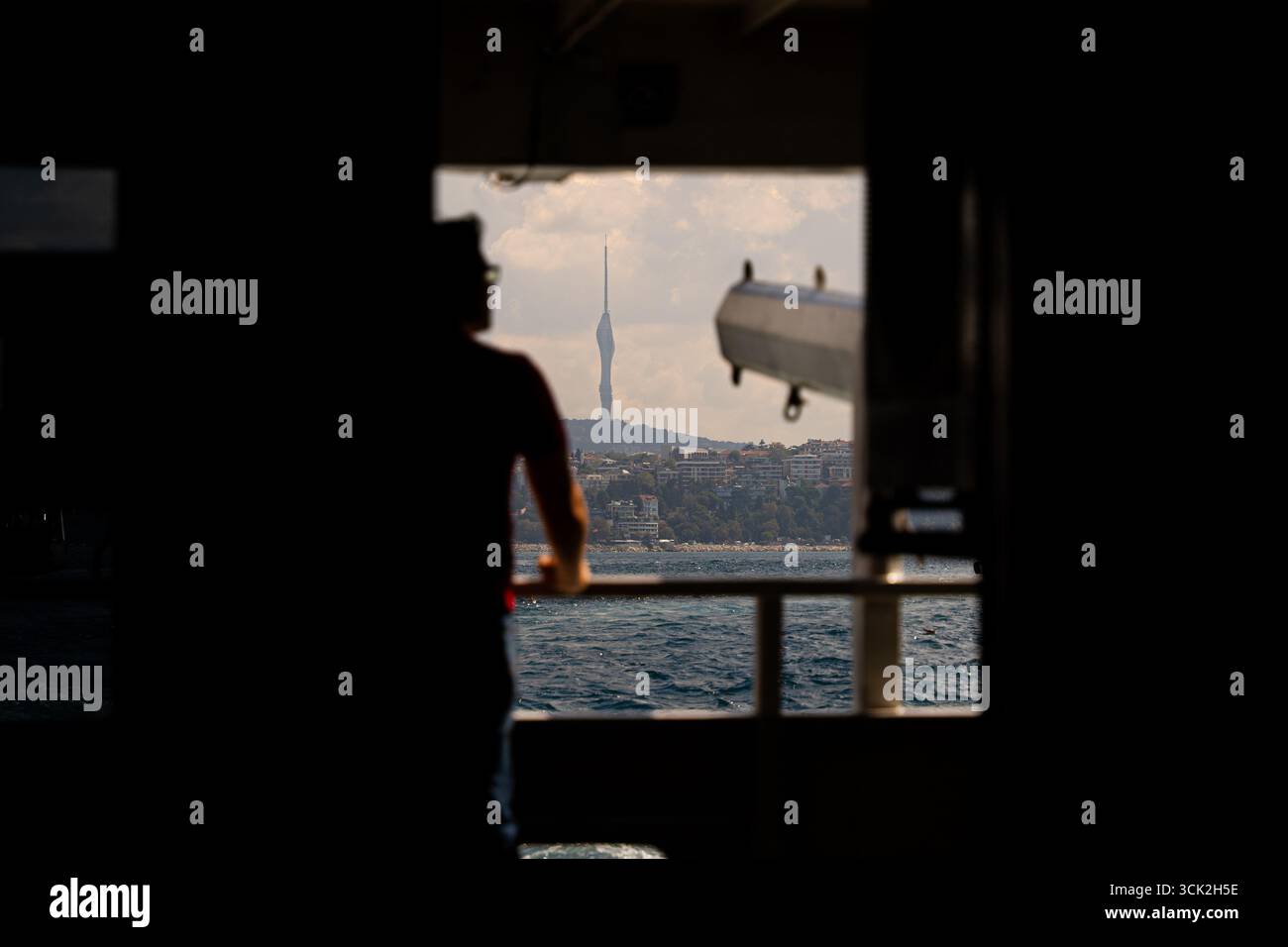 A man on the ferry, admires the view of the Çaml?ca Tower. (Photo by ...