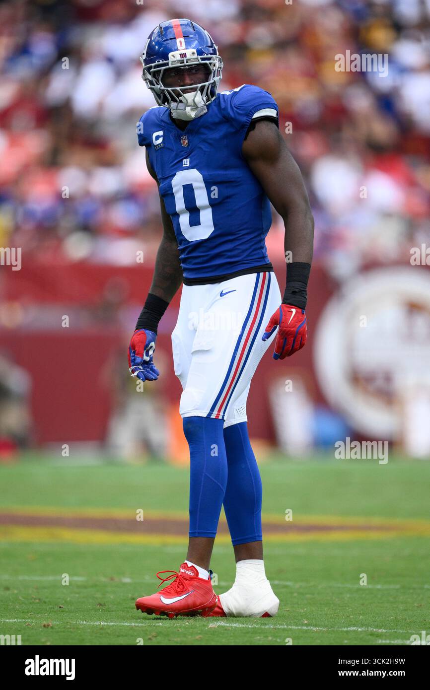 New York Giants linebacker Brian Burns (0) in action during the second ...