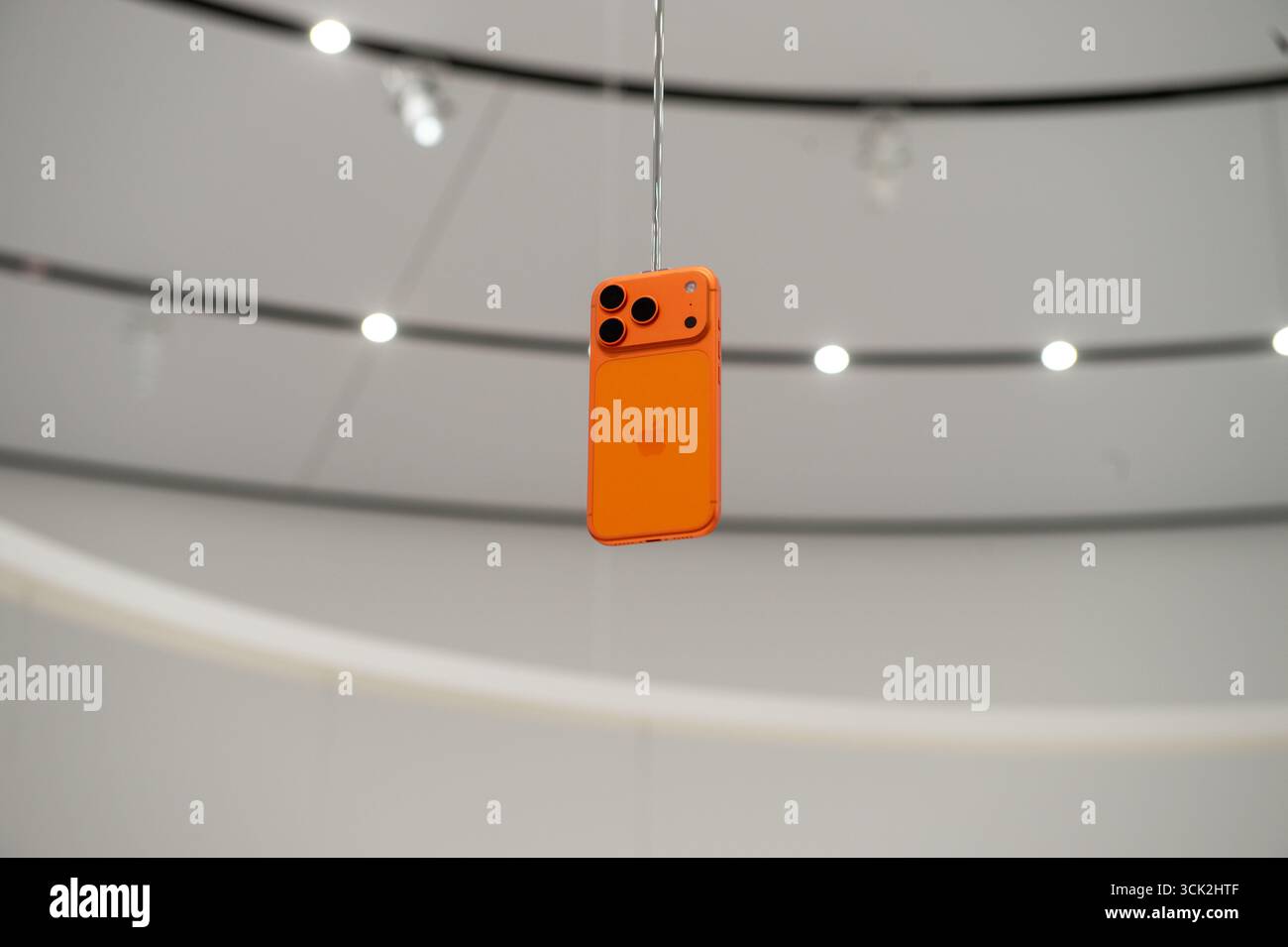 09 September 2025, USA, Cupertino: A device of the new iPhone 17 Pro is ...