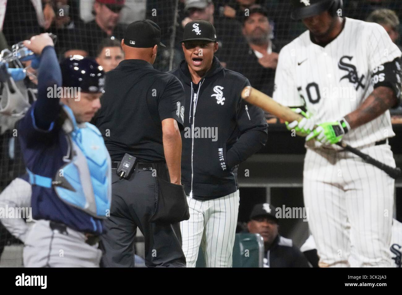 Chicago White Sox manager Will Venable, right, argues with home plate ...