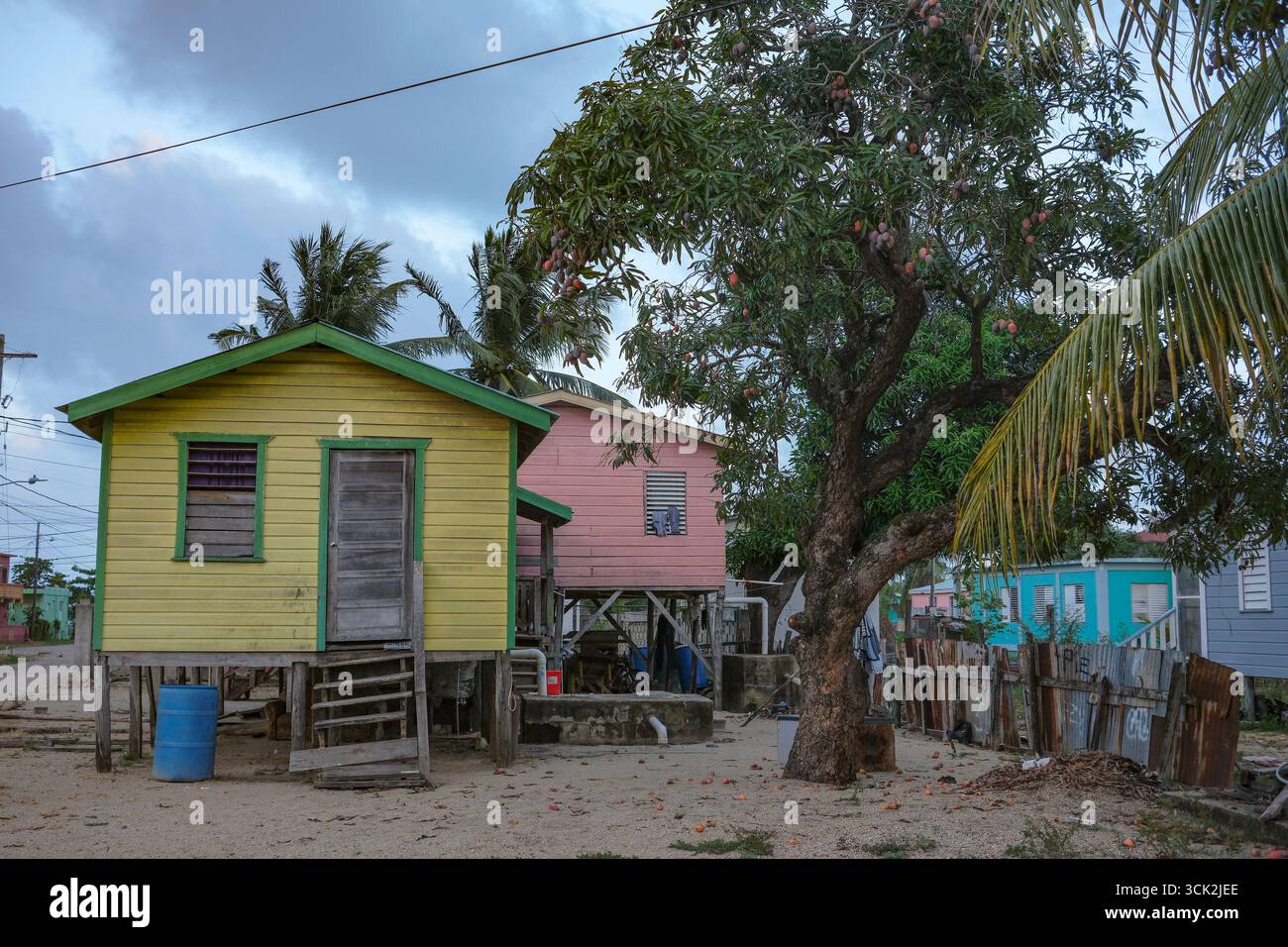 Dangriga, Belize - June 6, 2025: Colorful wooden houses in Dangriga ...