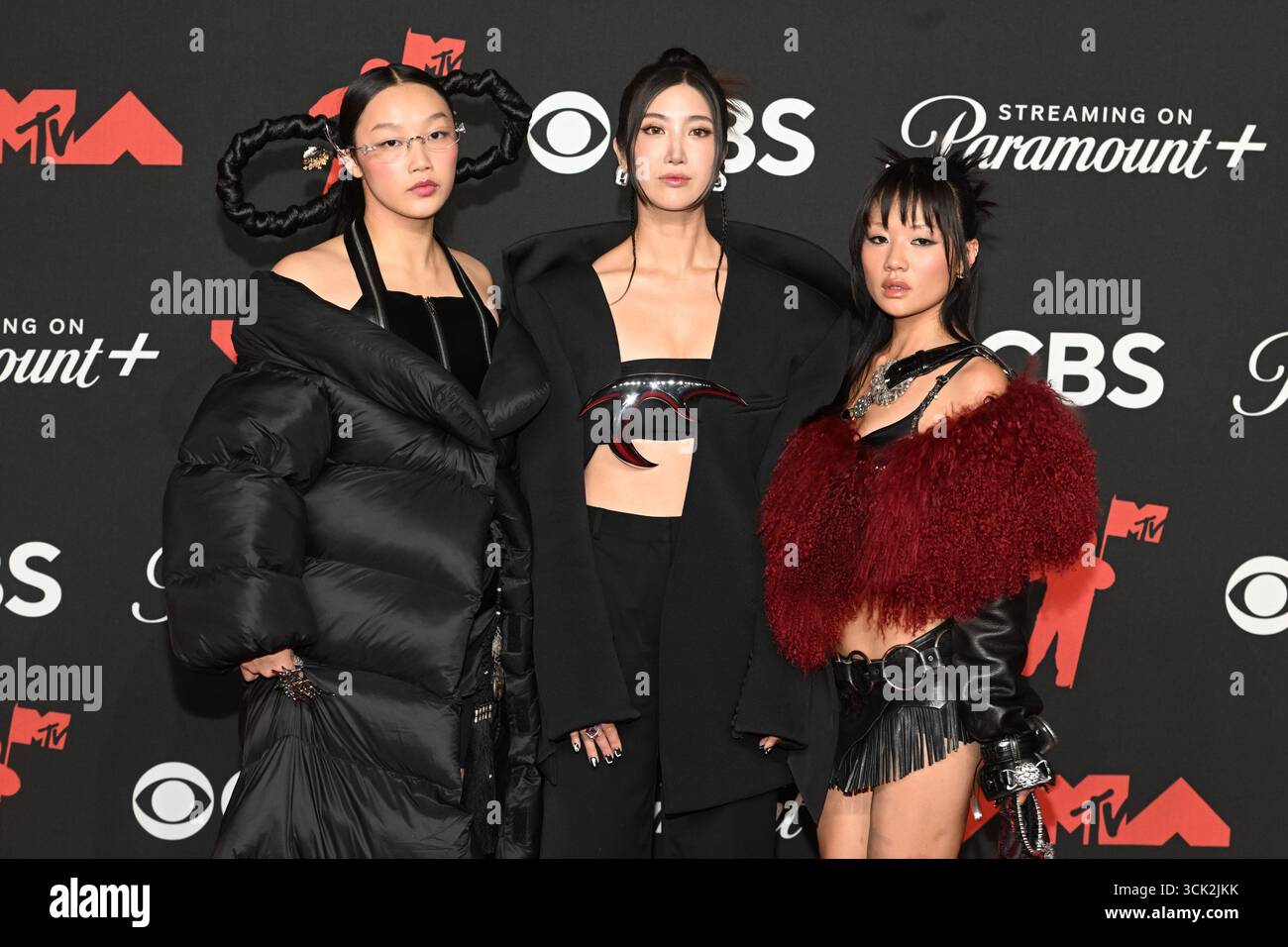 Audrey Nuna, EJAE and Rei Ami of HUNTR/X attend the 2025 MTV Video ...