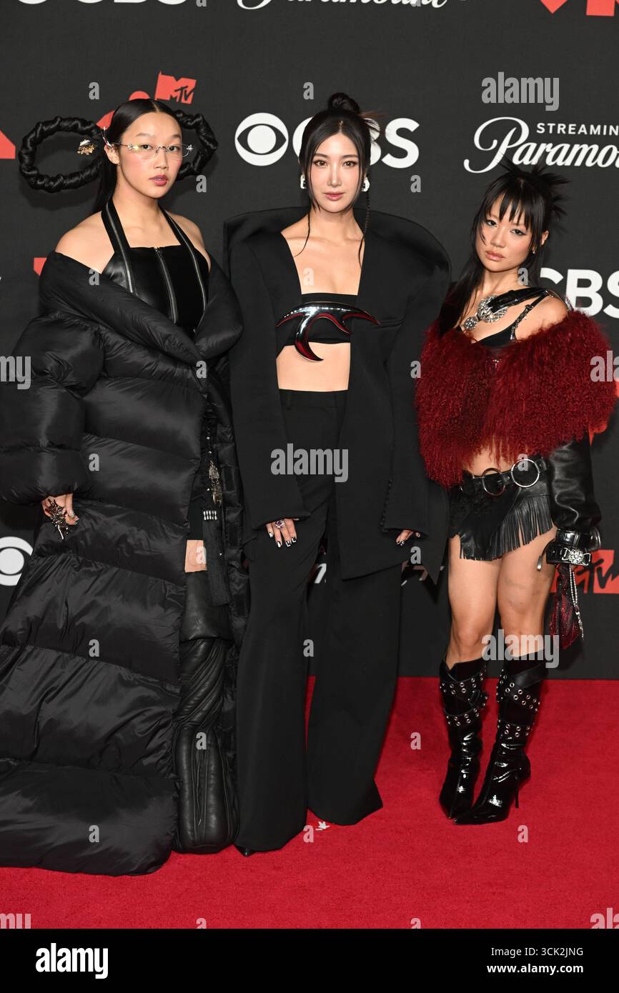 Audrey Nuna, EJAE and Rei Ami of HUNTR/X attend the 2025 MTV Video ...
