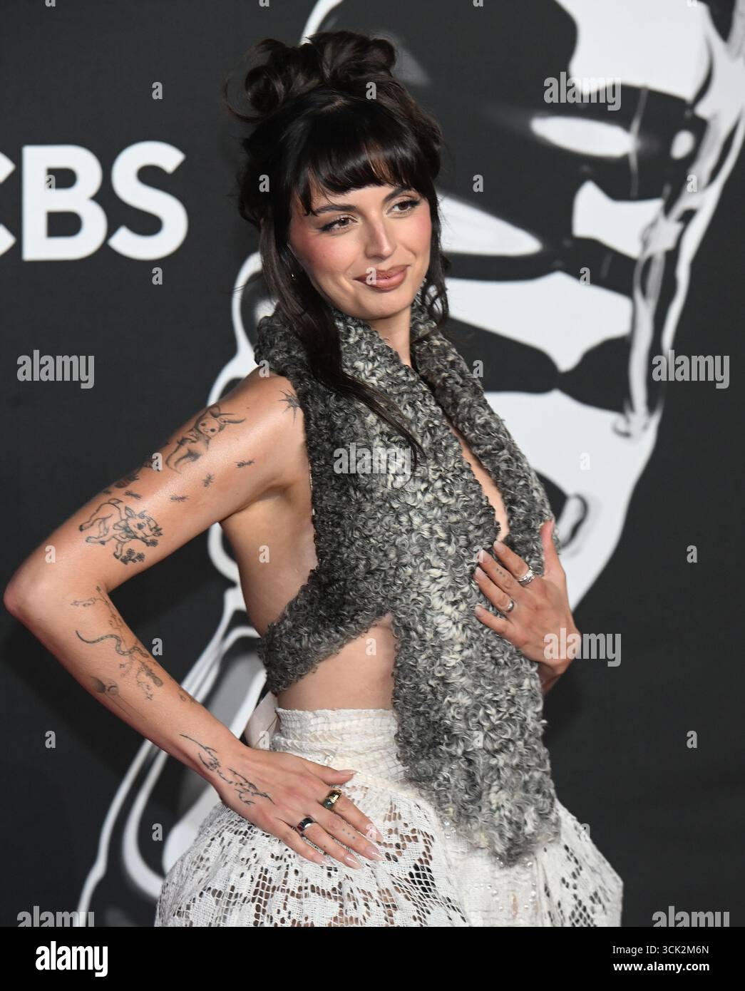 Rebecca Black attends the 2025 MTV Video Music Awards at UBS Arena on ...