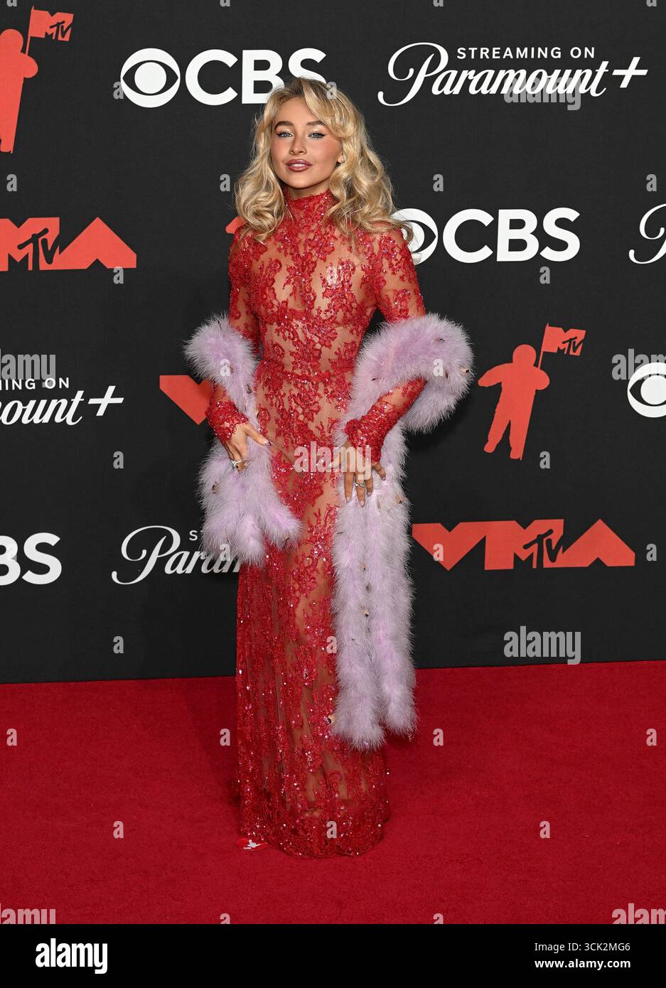 Sabrina Carpenter attends the 2025 MTV Video Music Awards at UBS Arena ...