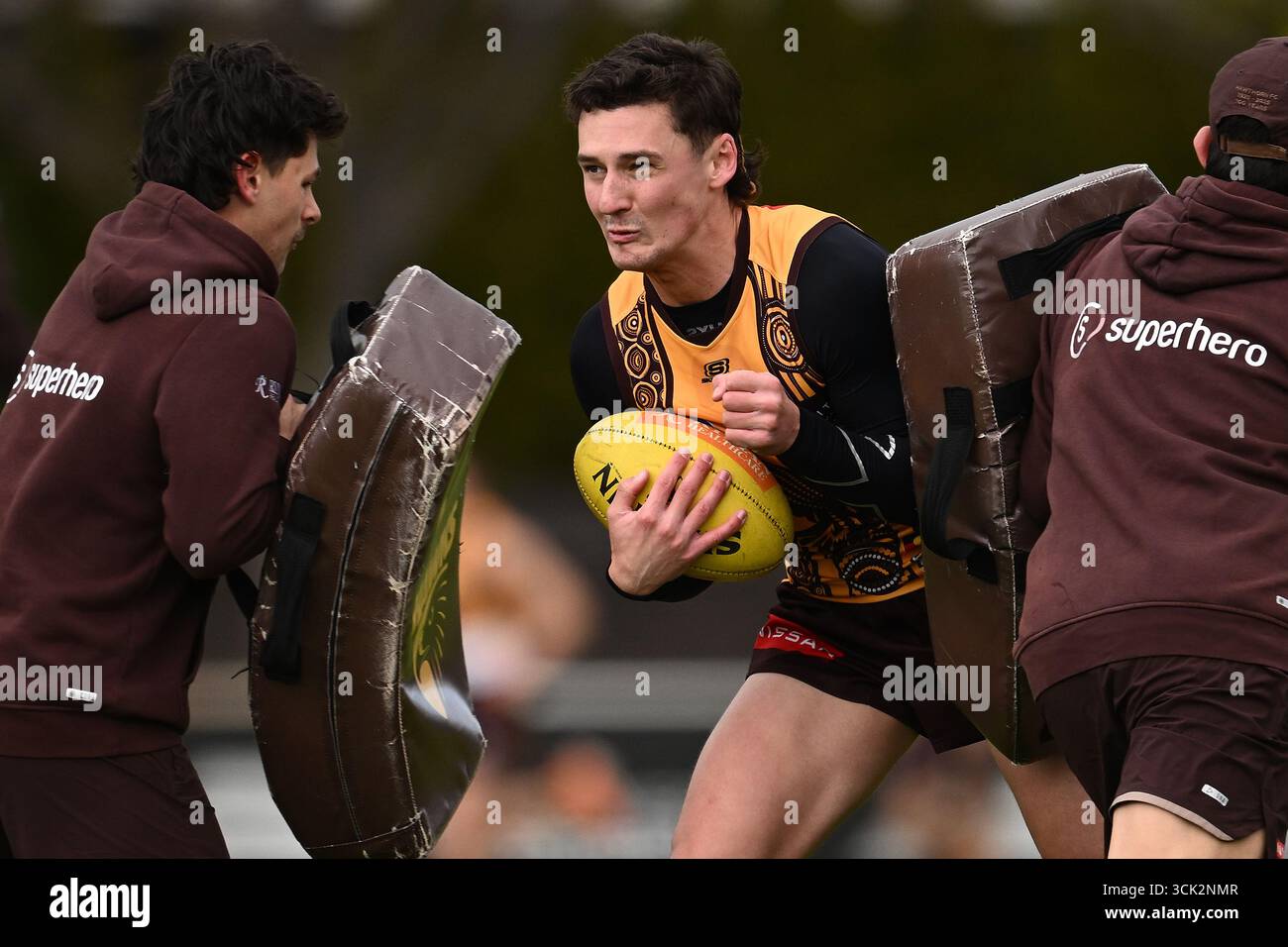 Melbourne, Australia. 10th Sep, 2025. Connor Macdonald of the Hawks ...