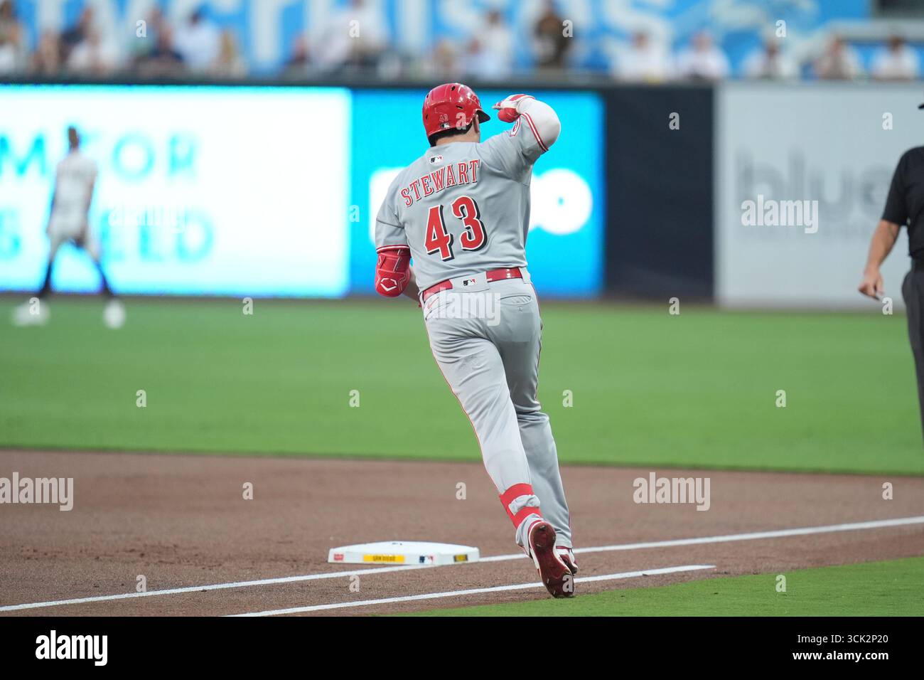 Cincinnati Reds' Sal Stewart celebrates after hitting a home run during ...