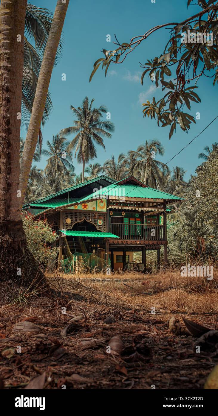 Traditional Malay wooden house over 60 years old, featuring raised ...