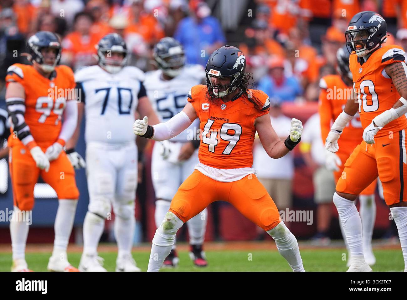 Denver Broncos linebacker Alex Singleton (49) in the second half of an ...