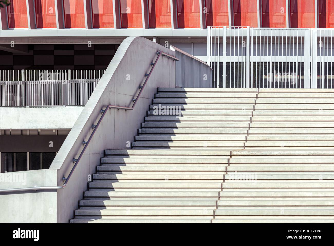 steps of the concrete stairs leading to an entrance on football stadium ...