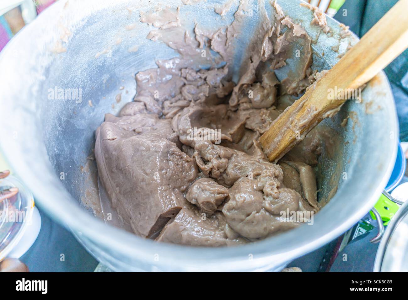 A pot of Nigerian Amala made from Yam Flour Stock Photo - Alamy
