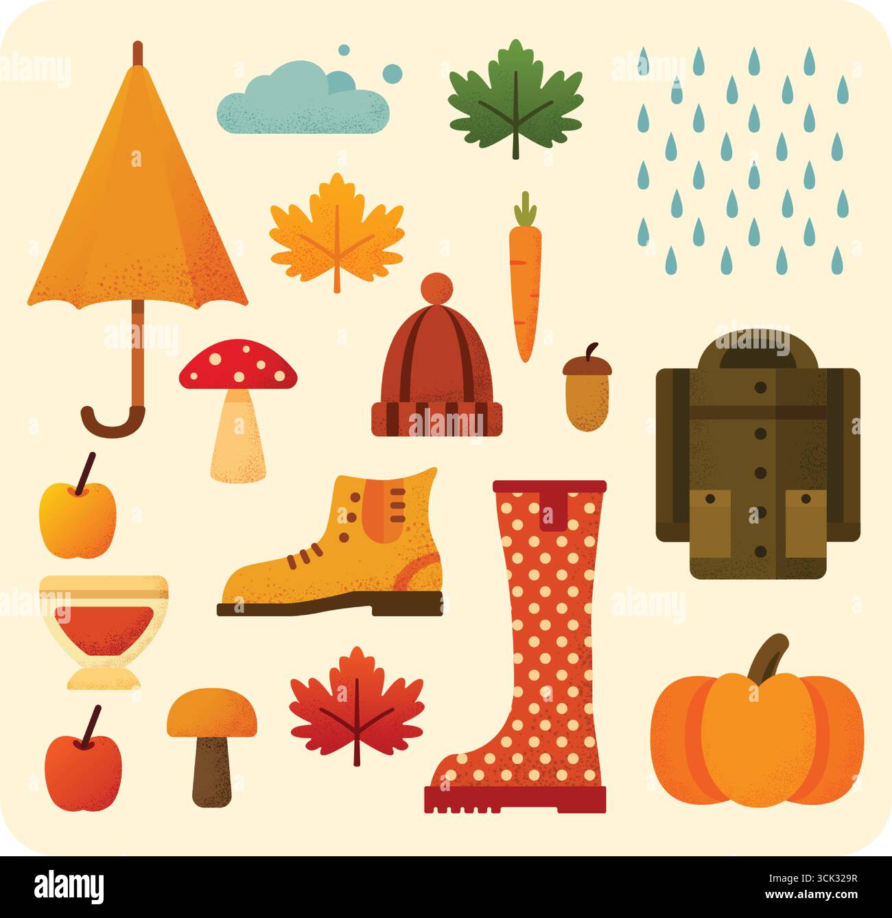 Autumn umbrella leaves Stock Vector Images - Alamy